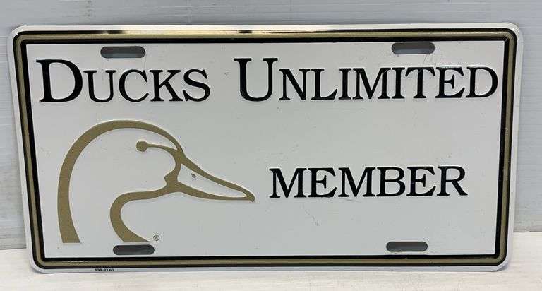 Ducks Unlimited Member license plate, 12"W x 6"H, good, few spots of ...