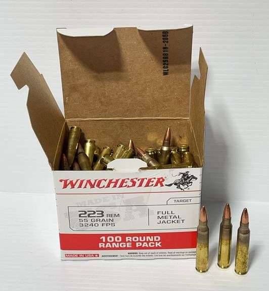 (100) Rounds of Winchester 223 Remington 55-grain FMJ 3240 FPS ...