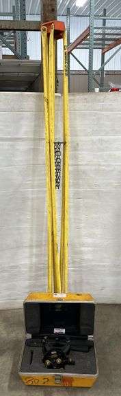 Berger Transit level with folding legs, legs- 60 1/4"H, used - Albrecht ...