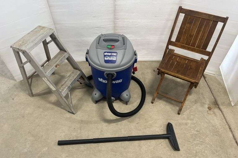 Shop-Vac 14-gallon wet/dry vacuum, 4.5 HP motor; 2' Aluminum step ...