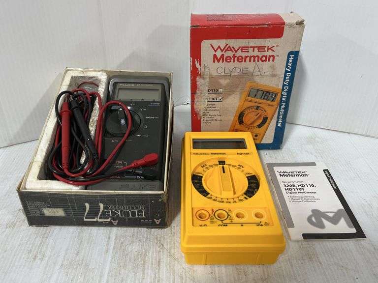 (2) Digital multimeters, Wavetek and Fluke, boxes have damage, believed ...
