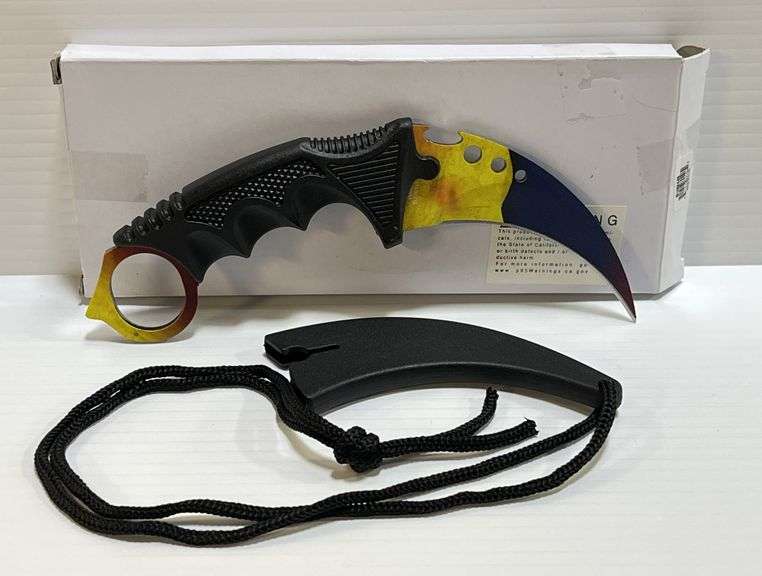 Marble Fade Karambit, full tang knife, made from one piece of steel ...