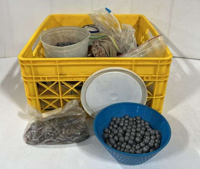Lead bullets and mini-ball for reloading, over 52 lbs., mixed calibers ...