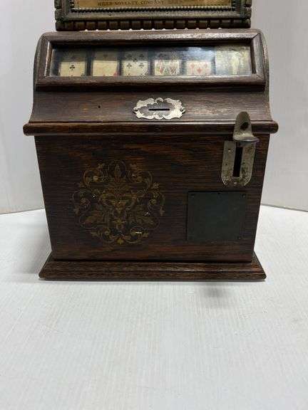 Antique counter top slot machine, made by Mills Novelty Co., 10"W x 16 ...