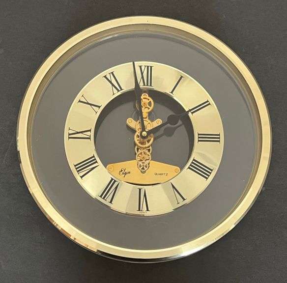 1980's Elgin quartz skeleton with full movement assembly wall clock, 11 ...