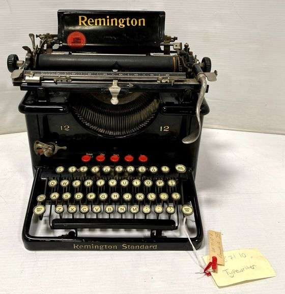 1920s Remington standard typewriter no. 12, high open cage with typing ...