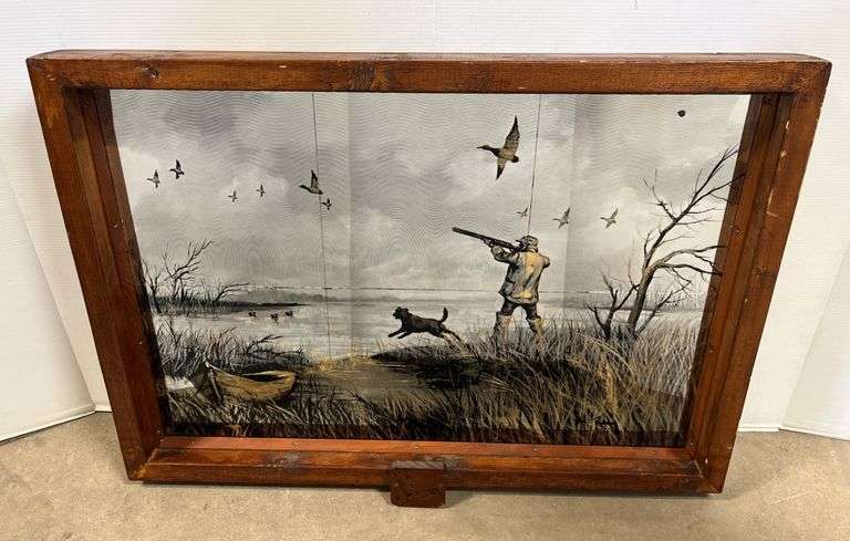 Older framed duck hunting mirror, approx. 27" x 39", used - Albrecht ...