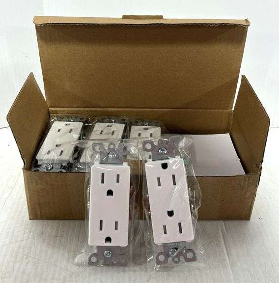 (10) Tamper resistant duplex outlets, 15 Amp, 120/277V wall socket with ...