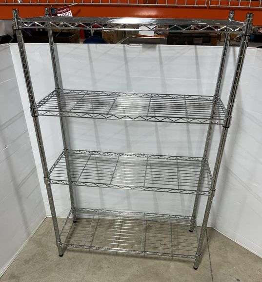 Heavy duty four-tier metal wire HDX storage shelf, 36"W x 14"D x 54"H ...