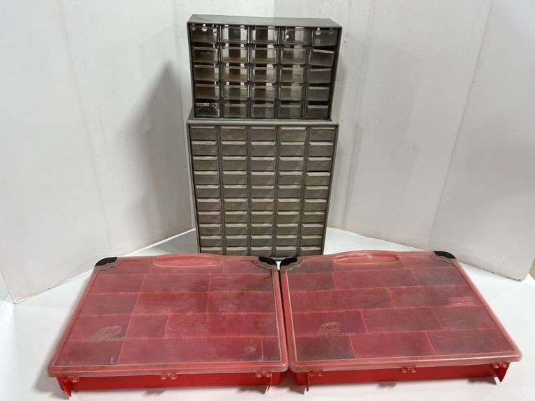 (2) Plano storage containers, for small parts, 14 1/2" x 11 1/2"; (2 ...