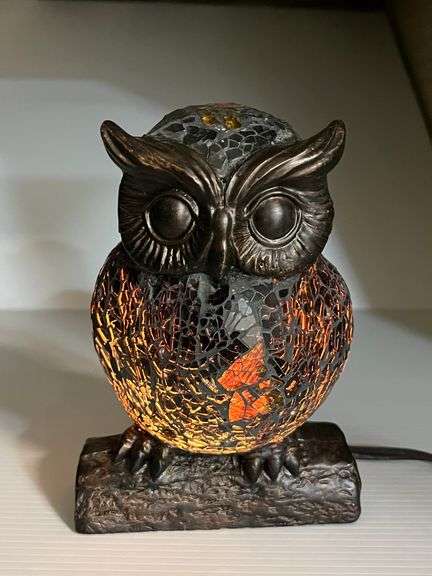 Mosaic or crackle glass style owl lamp, 6 1/2"H, works well - Albrecht ...