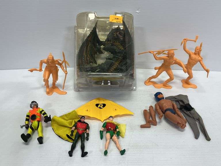 Older action figure, Robin and Robin and Glider; Louis Marx large ...
