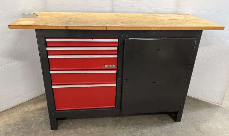 Craftsman tool chest/Work bench table, 54"W x 20"D x 33"H - Albrecht ...