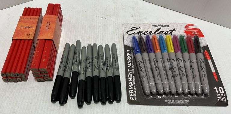 (20) Piece fine point permanent markers waterproof, smudge proof, 11 ...