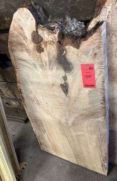 Spalted silver, maple, live edge, rough sawn, 24" to 25"W x 2"Thick x ...