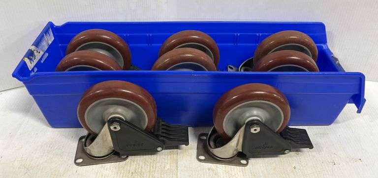 (8) Colson 6" all-swivel casters, new - Albrecht Auction Service