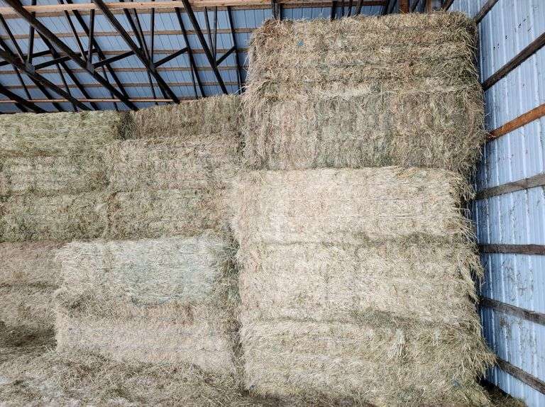 (18)-Bales of 1st Cutting Grass Hay, 3' x 3' x 8', Average Weight of ...