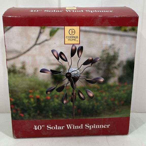 Compass Home solar wind spinner, color changing, lawn decor, red, green ...