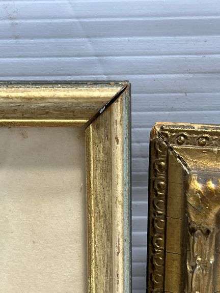 (2) Smaller pictures, includes: Canal scene, hand colored lithograph ...