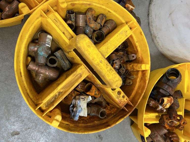 5-Gallon divided bucket of copper fittings and valves, never used, good ...