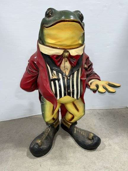 Frog butler statue, 32"H, great - Albrecht Auction Service