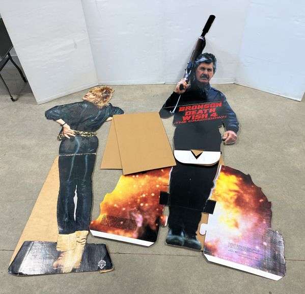 Charles Bronson and Rod Stewart cardboard cutout, folded- 36 ...