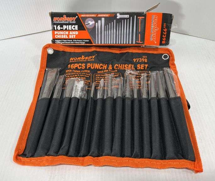 16-Piece punch and chisel set, includes: 5- Taper punches, 5- Pin ...