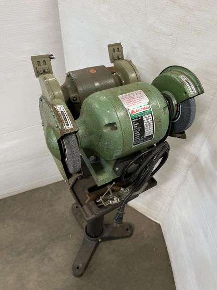 (2) Mounted bench grinders on stand, includes: Alltrade heavy duty, and ...
