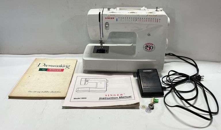 Singer sewing machine, model no. 3820, and instruction manual, Singer ...