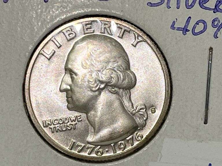 Bicentennial silver quarter, 1776-1976-S, scarce date, in 1982 ...