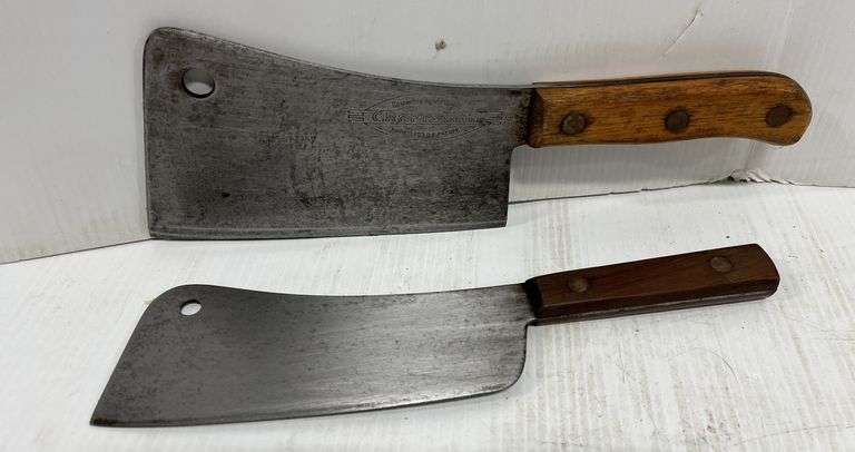 (2) Older meat cleavers, include: 1- Craftsman guaranteed highest ...