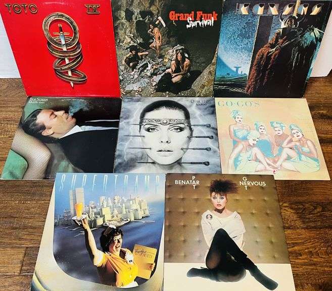 (8) Original vinyl records, includes: Grand Funk Railroad, Kansas, Boz ...