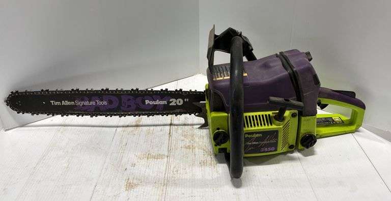 Poulan Tim Allen edition chainsaw, blade- 20", fair - Albrecht Auction ...