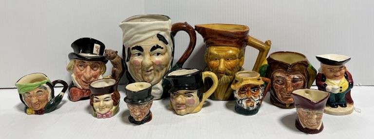 (10) Toby mugs, various sizes, up to 5 1/2"H, have wear - Albrecht ...