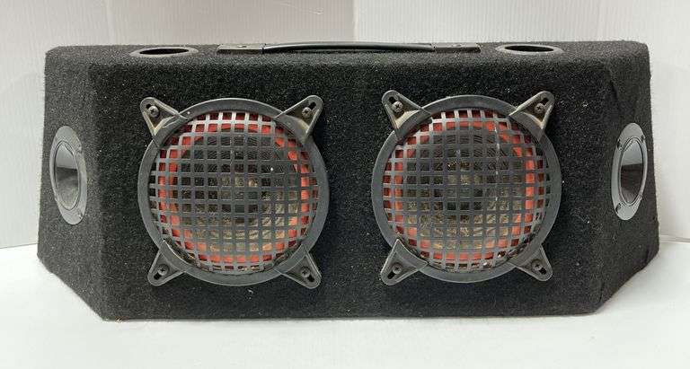 Kicker box with speaker and carry handles, 24 1/2"W x 9 1/2"D x 8"H ...