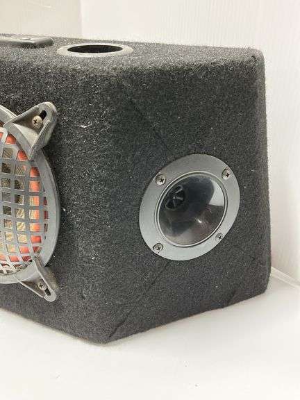 Kicker box with speaker and carry handles, 24 1/2"W x 9 1/2"D x 8"H ...