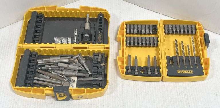 (2) DeWALT bit cases, one is almost complete (missing 3 bits), other ...