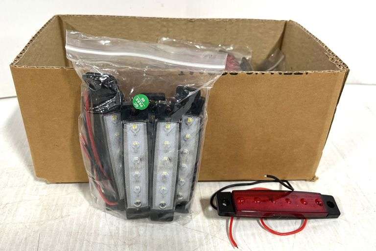 (30) Mini LED light strip marker lights, 3/4" x 3", include: 10- Red ...