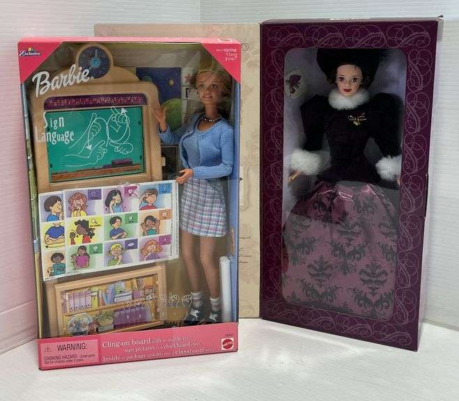 (2) Barbies, includes: Sign Language Barbie, and Holiday Traditional ...