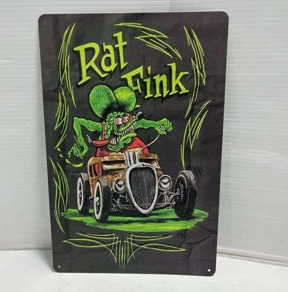 Rat Fink modern metal sign, 8"W x 12"H, new - Albrecht Auction Service