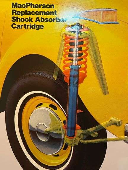 Metal Monroe Shocks Sign by Stout Industries - Albrecht Auction Service