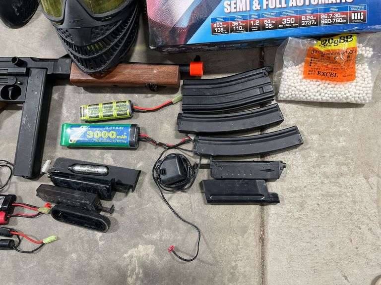 (5) Battery powered airsoft rifles, all batteries and chargers, (5 ...