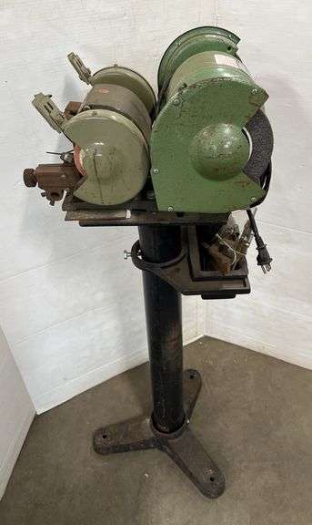 (2) Mounted bench grinders on stand, includes: Alltrade heavy duty, and ...