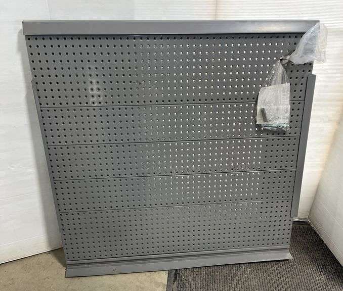 Pegboard pallet rack system, made to hang on end of pallet rack ...