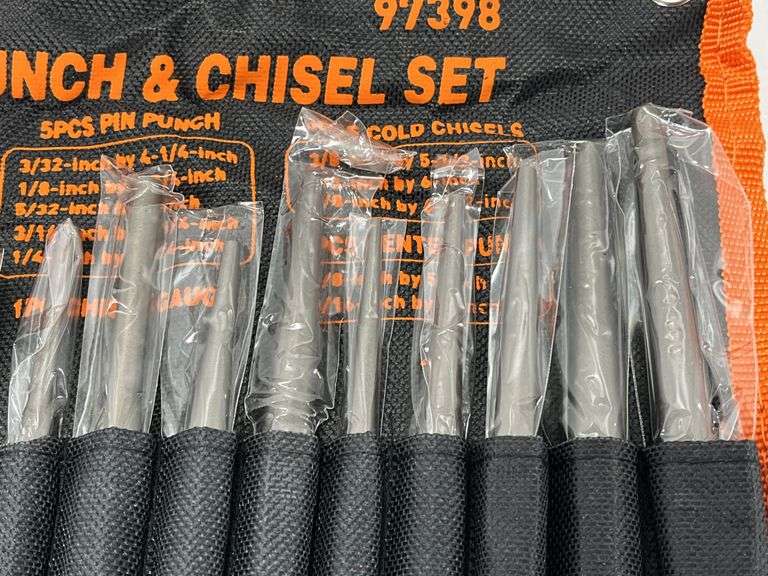 16-Piece punch and chisel set, includes: 5- Taper punches, 5- Pin ...