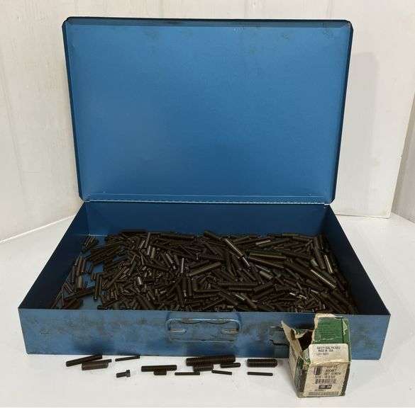 Blue case of allen jam bolt, and square jam bolts, many sizes, 1/8" x 2 ...