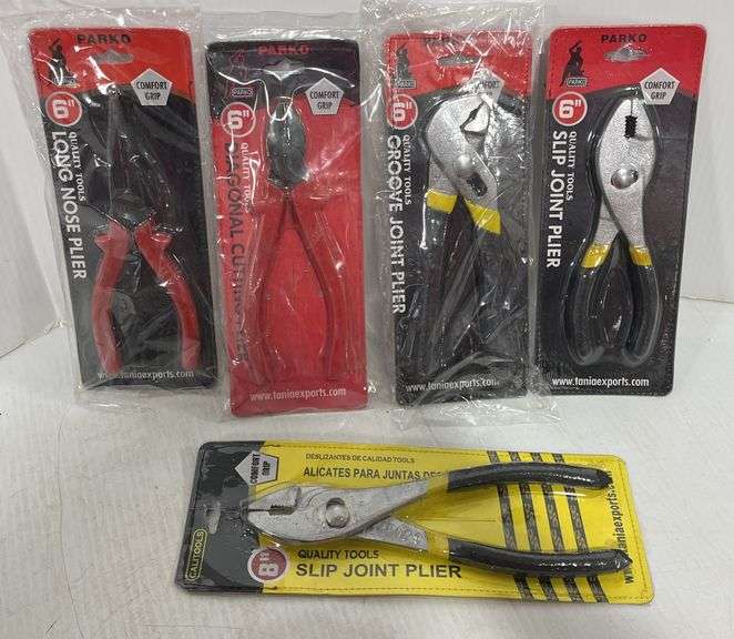 (2) Slip joint pliers, 8" and 6"; Groove joint pliers, 6"; Cutting ...