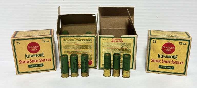 (4) Older collectible 12-gauge shotgun shell boxes with original ammo ...