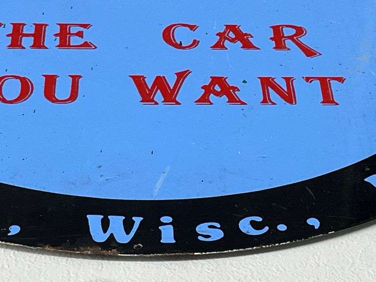 Old Mitchell Motor Car Co. Porcelain Enameled Sign - Albrecht Auction ...