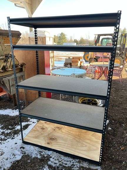 Metal utility shelf, 5-shelves, 4' x 2'D x 6'H - Albrecht Auction Service